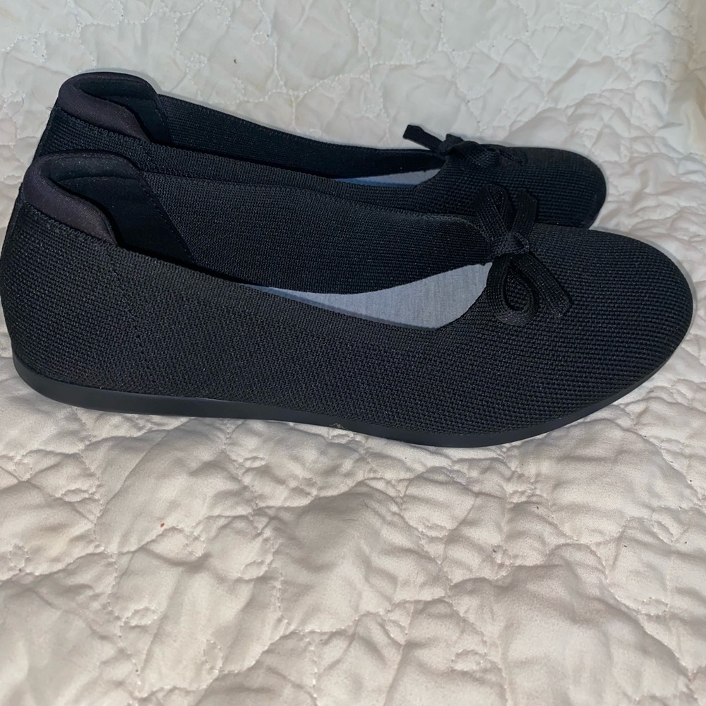 Clarks Cloudstepper Black Ballet Flats. Size 9.5 - Gem